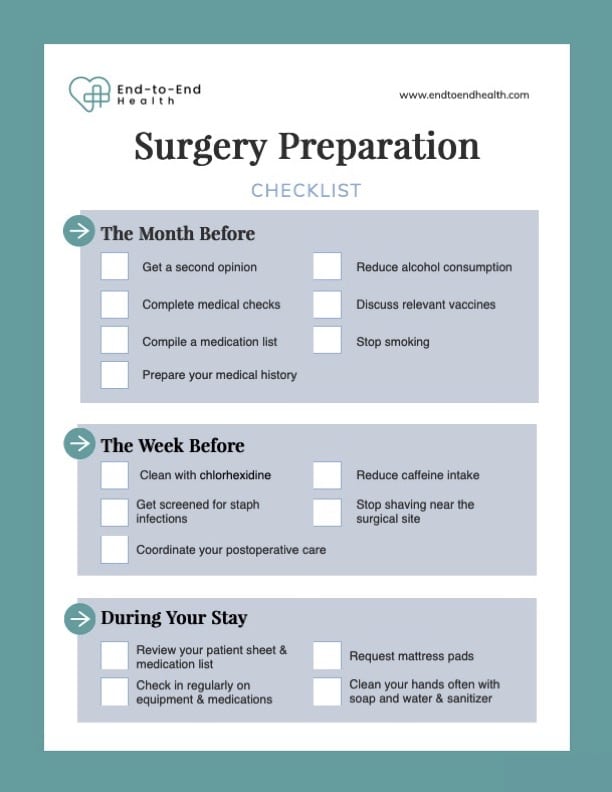 Surgery Preparation Checklist - End to End Health